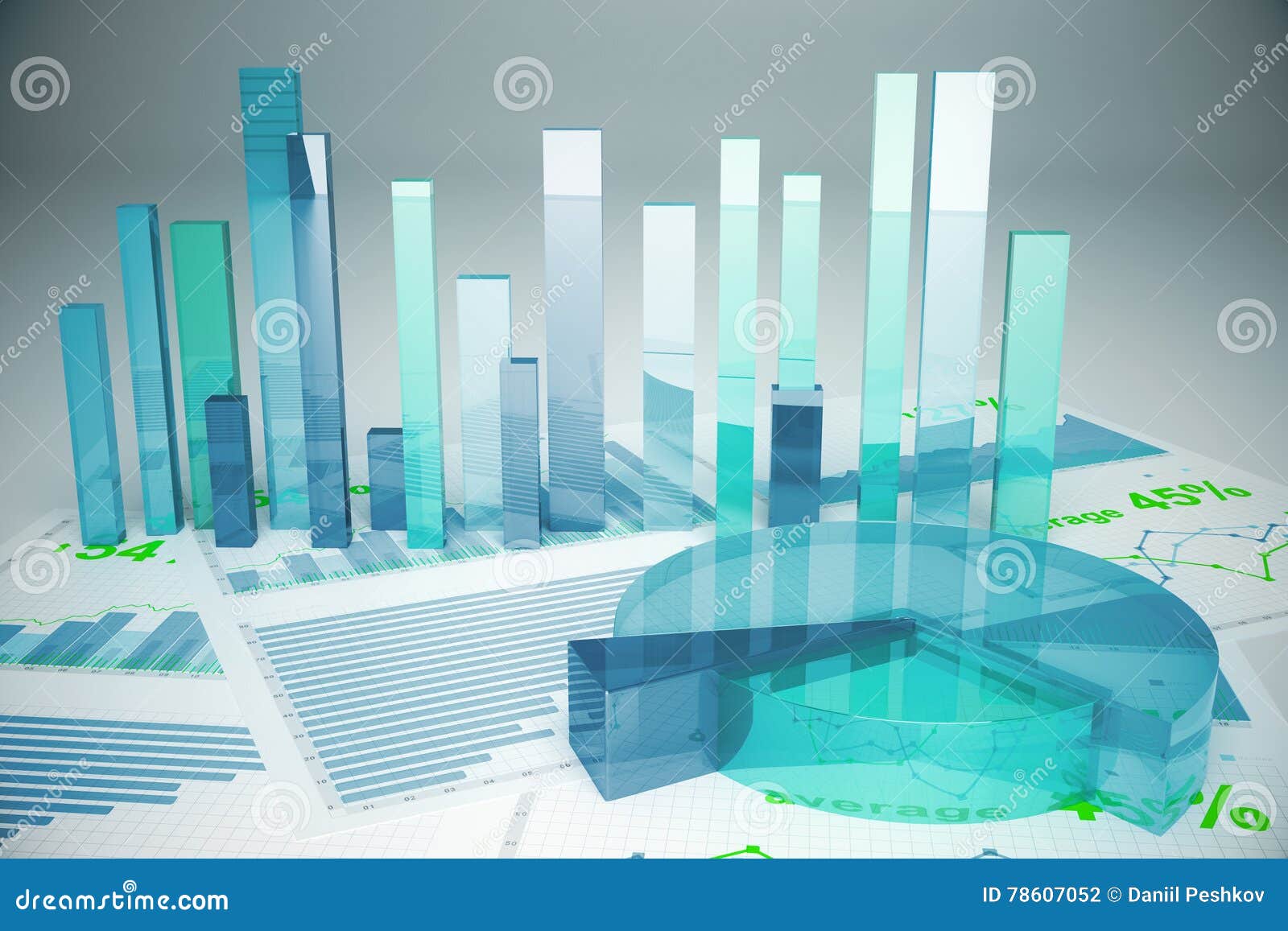 Blue financial charts stock illustration. Illustration of income - 78607052
