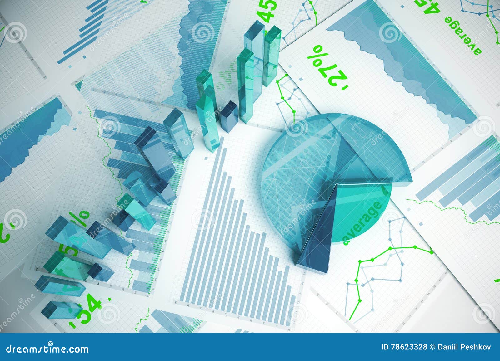 Blue financial charts top stock illustration. Illustration of corporate ...
