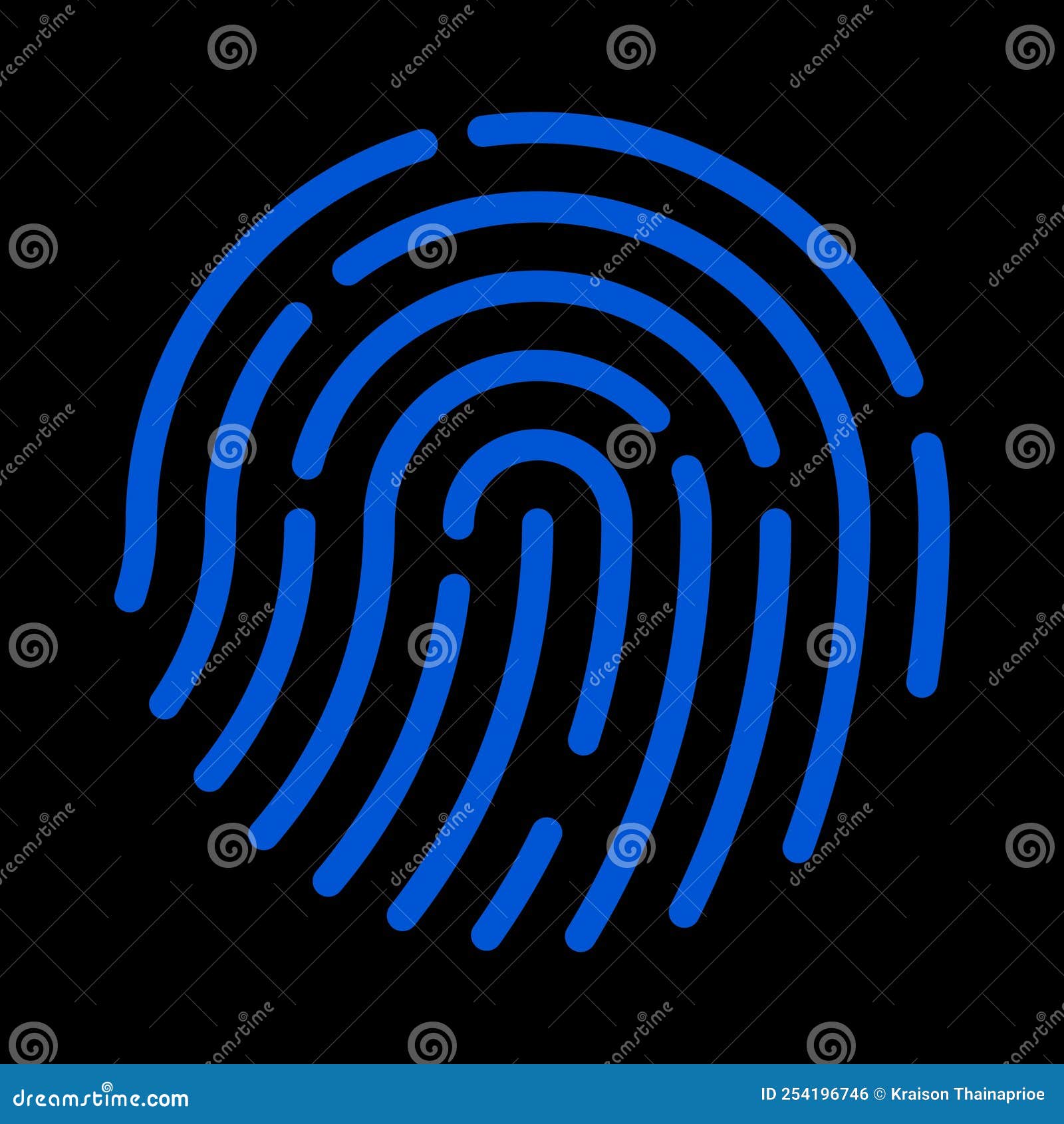 Blue Fingerprint on Black Background,vector Stock Vector - Illustration ...