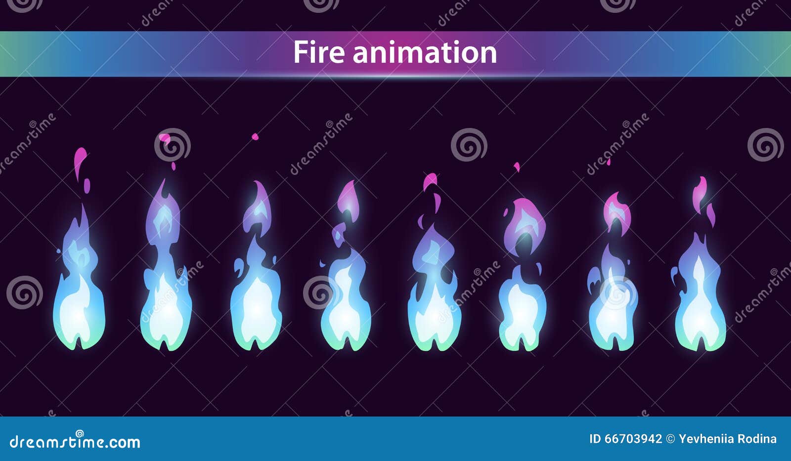 Fire Animation Sprites. A Set Of Animations For A Game Or A Cartoon ...