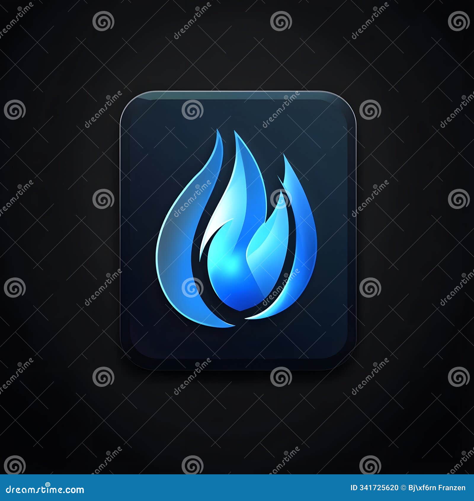 Blue Fire App Flame Burn Burning Icon Logo Symbol Stock Illustration ...