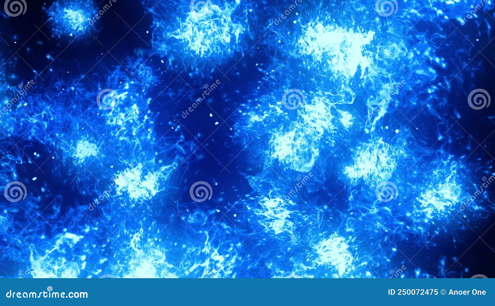 Blue Fire Ball Explosion Flame Loop Animation Stock Video - Video of ...