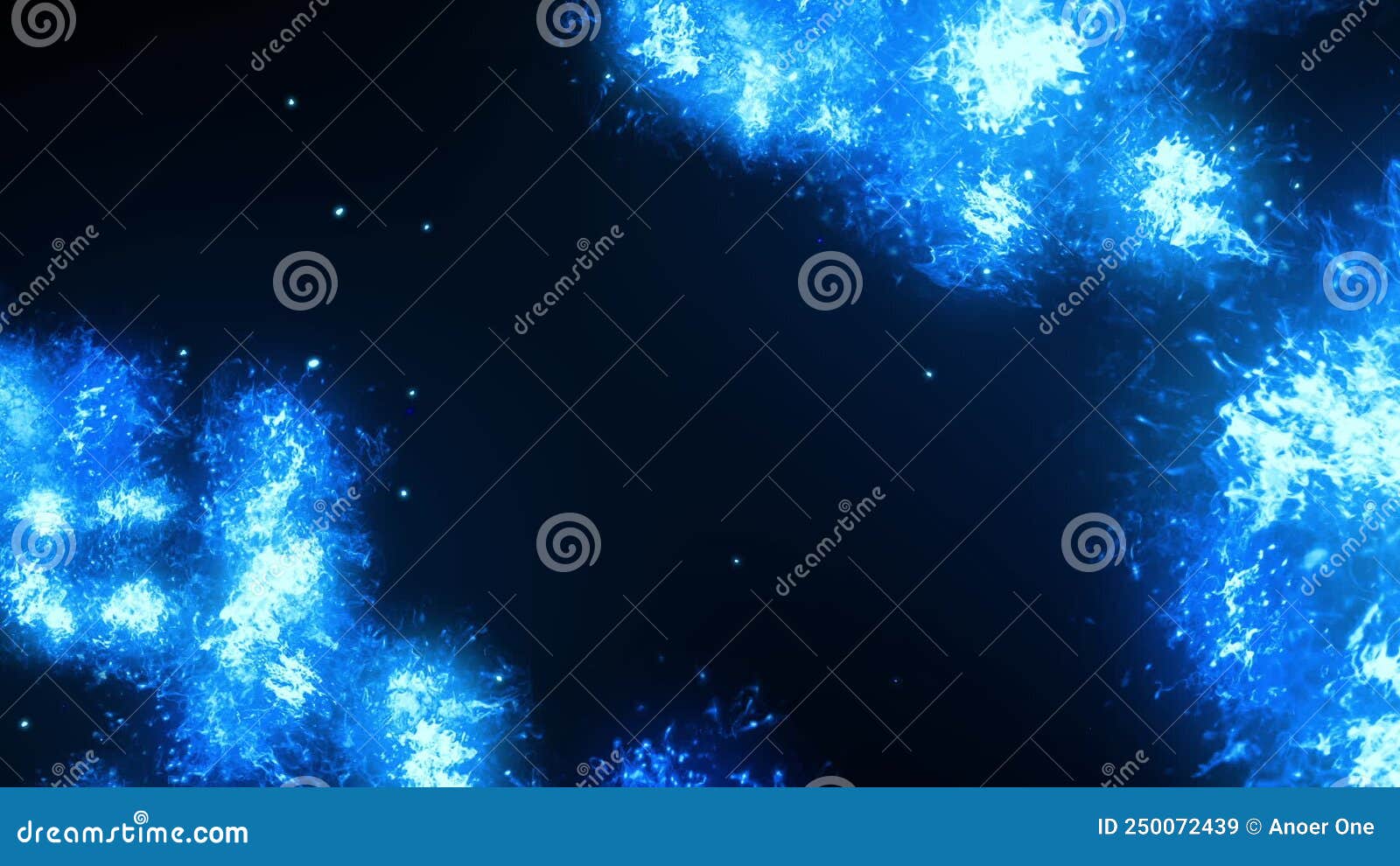 Blue Fire Ball Explosion Flame Loop Animation Stock Video - Video of ...