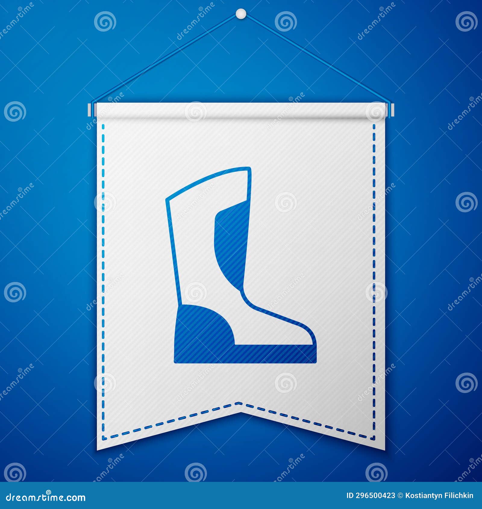 Blue Fire Boots Icon Isolated on Blue Background. White Pennant ...