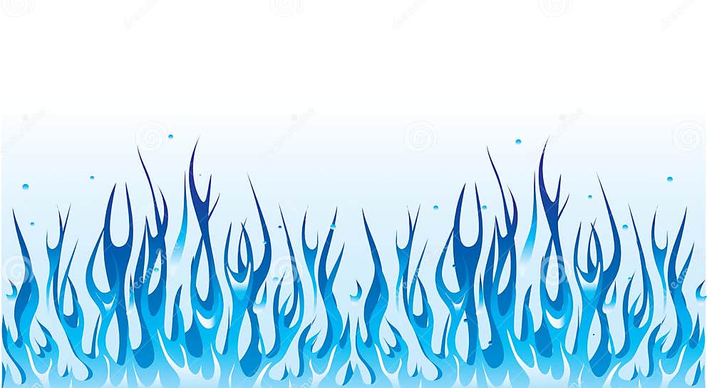 Blue fire border stock vector. Illustration of yellow - 16651977