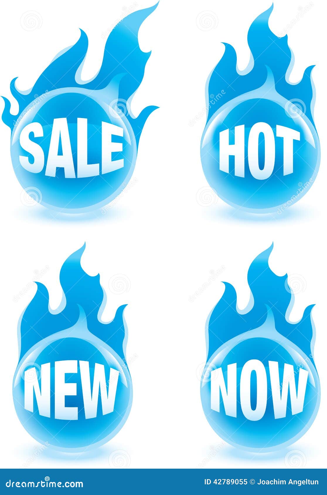 Blue fire buttons stock vector. Illustration of retail - 42789055