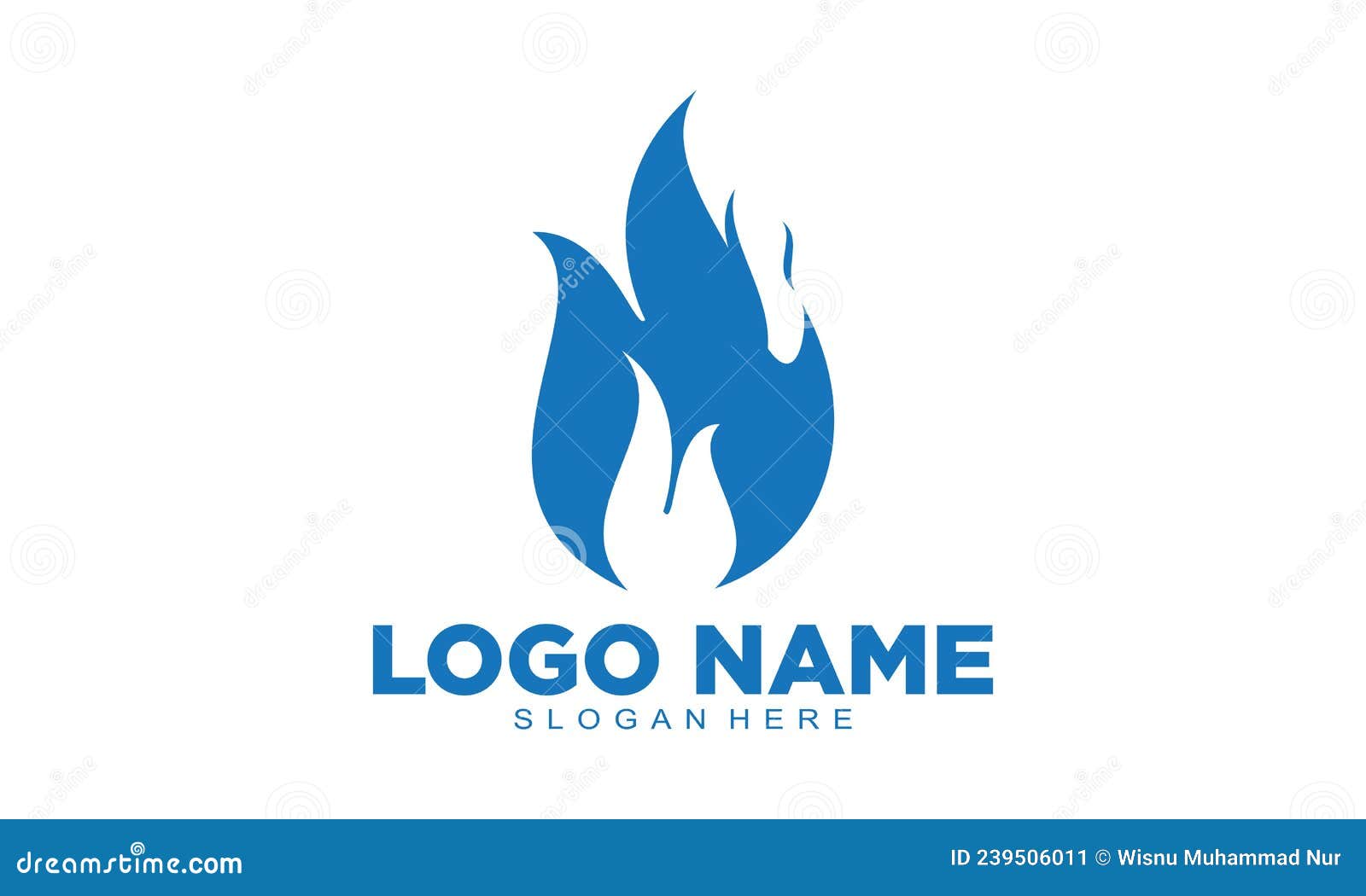 Blue Fire Elegant Vector Logo Stock Vector - Illustration of flare ...