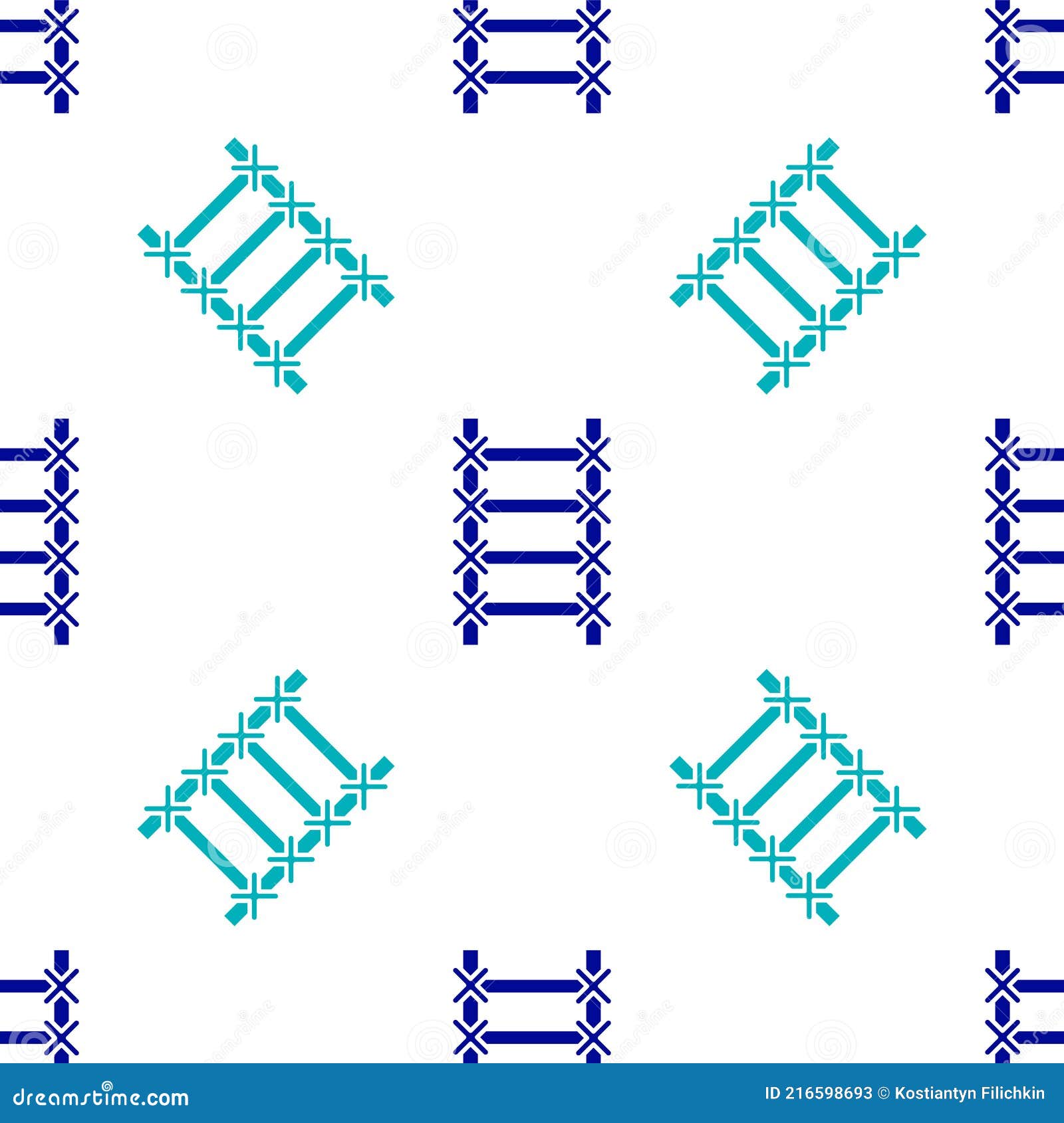 Blue Fire Escape Icon Isolated Seamless Pattern on White Background ...