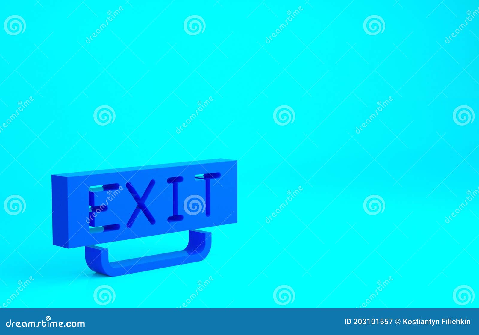 Blue Fire Exit Icon Isolated on Blue Background. Fire Emergency Icon ...