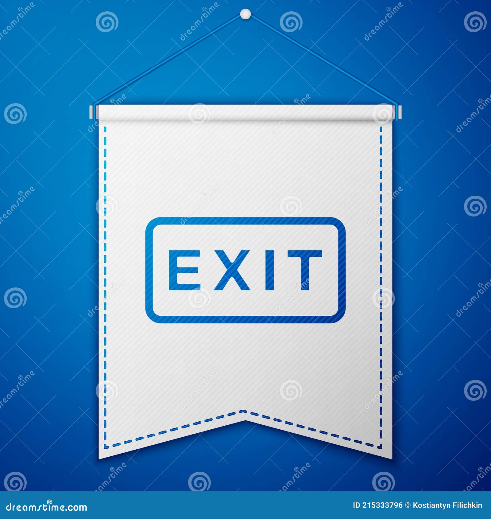 Blue Fire Exit Icon Isolated on Blue Background. Fire Emergency Icon ...