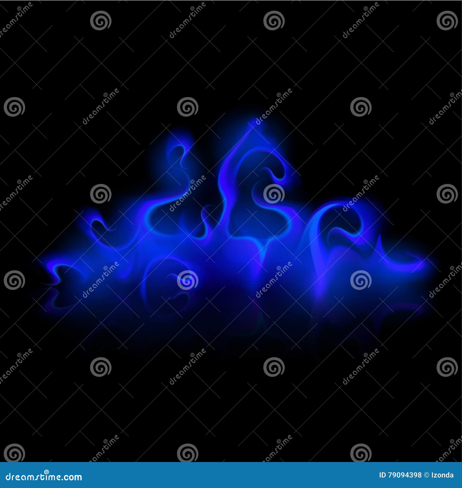 Blue Fire Flame Bonfire on Background Stock Vector - Illustration of ...
