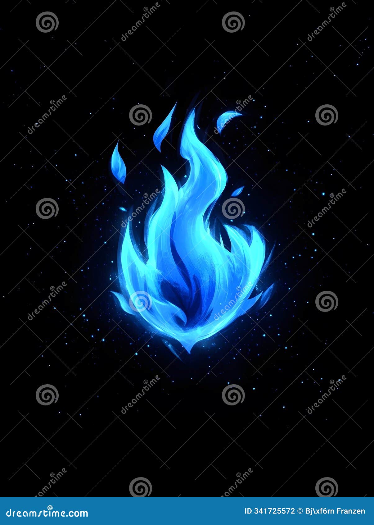 Blue Fire Flame Burning Icon Logo Symbol Stock Illustration ...