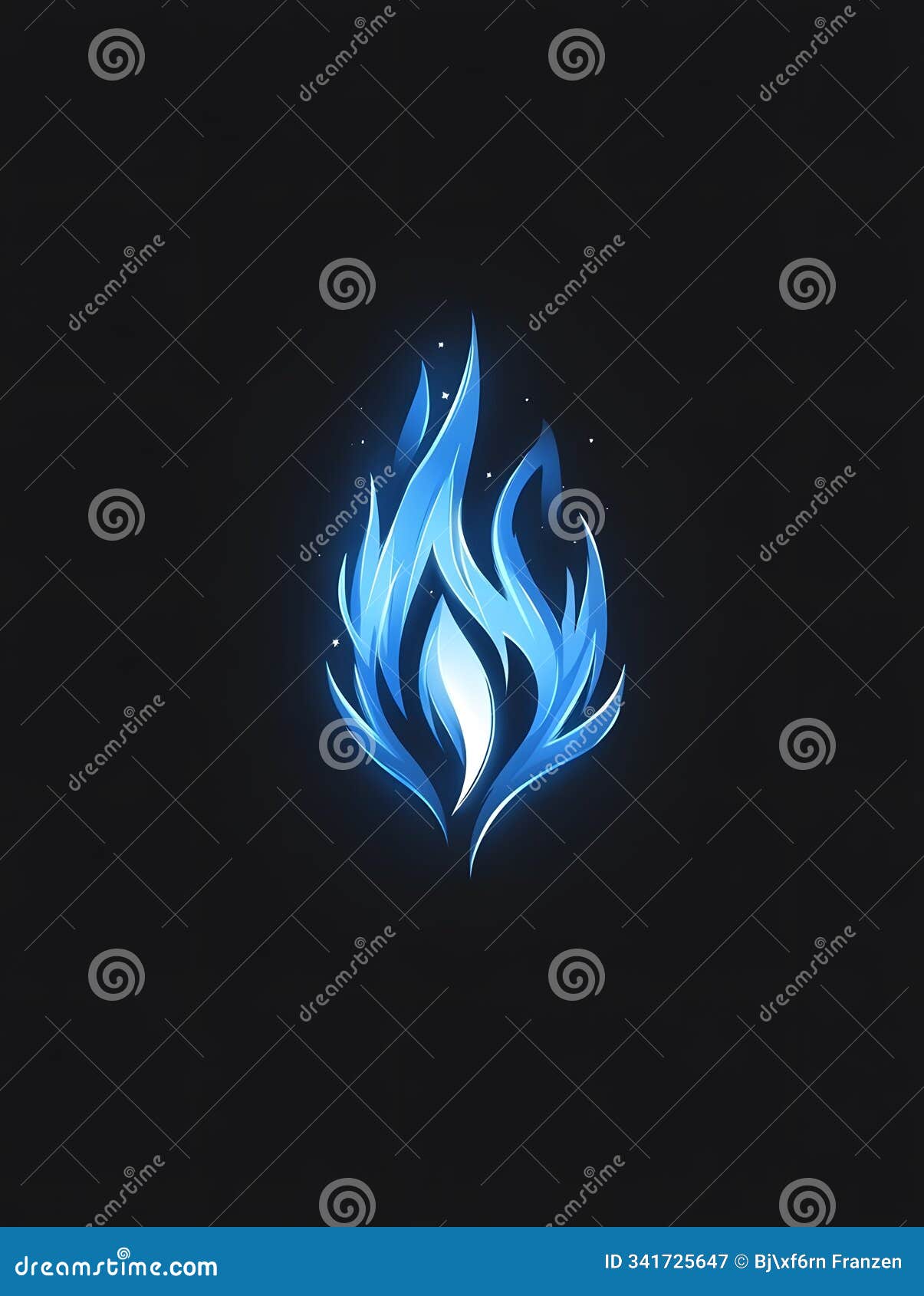 Blue Fire Flame Burning Icon Logo Symbol Stock Illustration ...