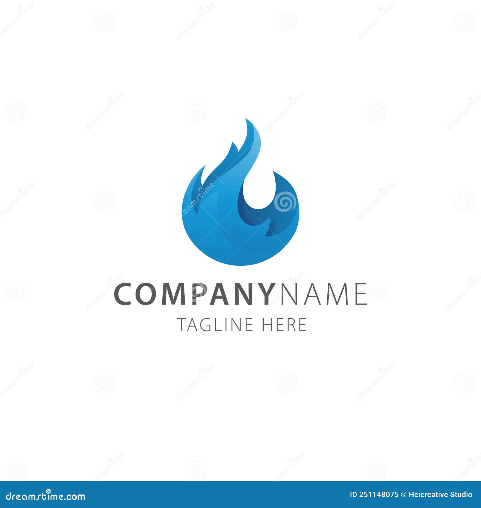 Blue Fire Flame Elegant Logo Vector Stock Vector - Illustration of ...