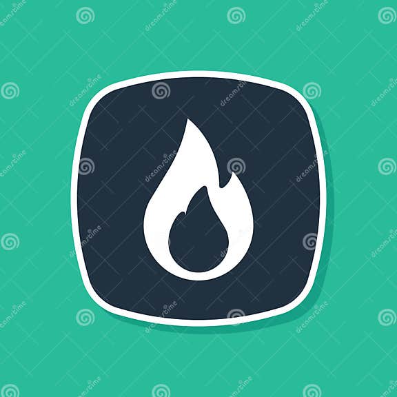 Blue Fire Flame Icon Isolated on Green Background. Vector Stock Vector ...