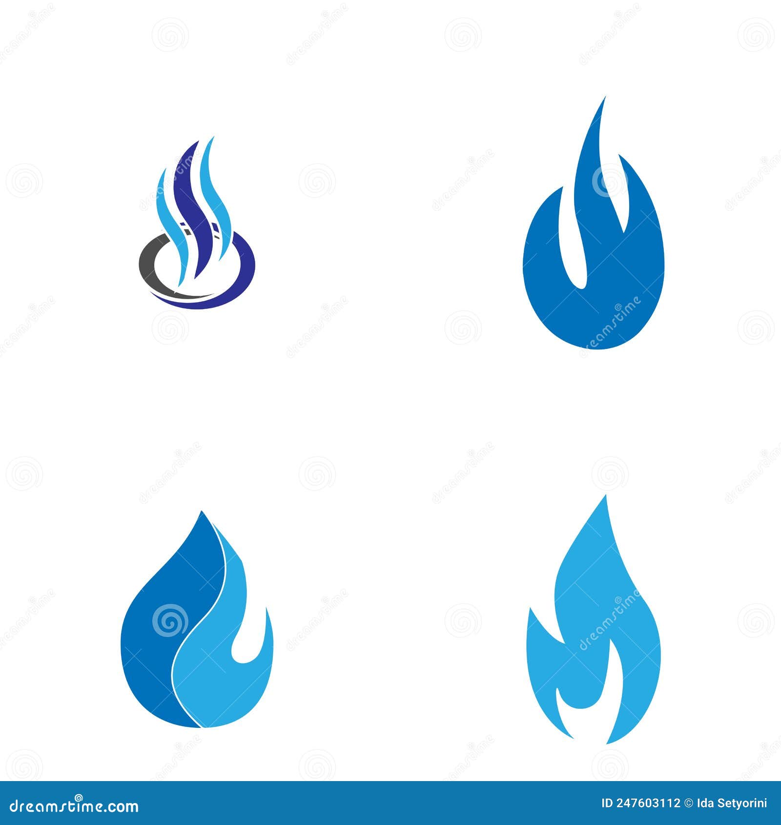 Blue Fire Flame Logo Design Stock Illustration - Illustration of fire ...