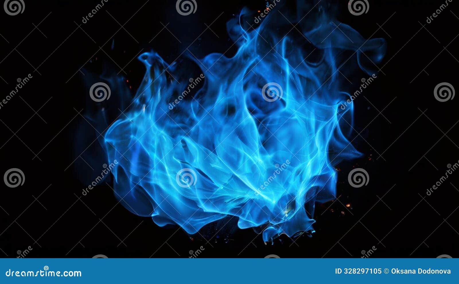Blue Fire Flame Texture Fire Flame On Black Background Or Texture Stock ...