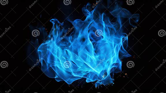 Blue Fire Flame Texture Fire Flame on Black Background or Texture Stock ...