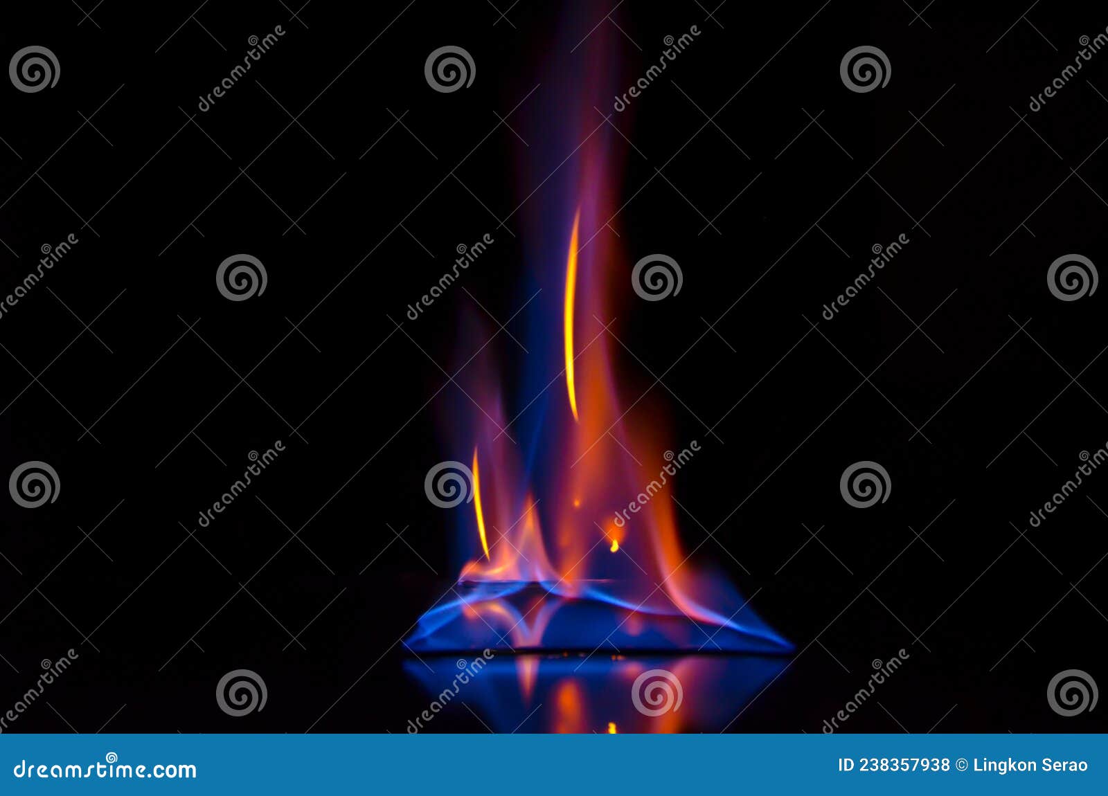 Blue Fire Flames Burning and Rising High. Colorful Fire Flames Abstract ...