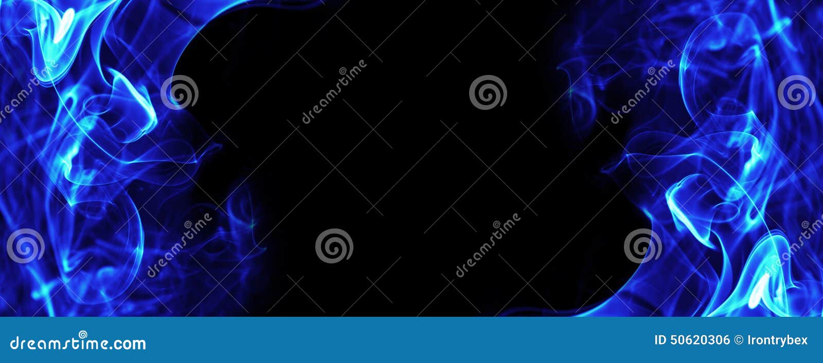 Blue Fire Flames Energy Frame Stock Illustration - Illustration of ...