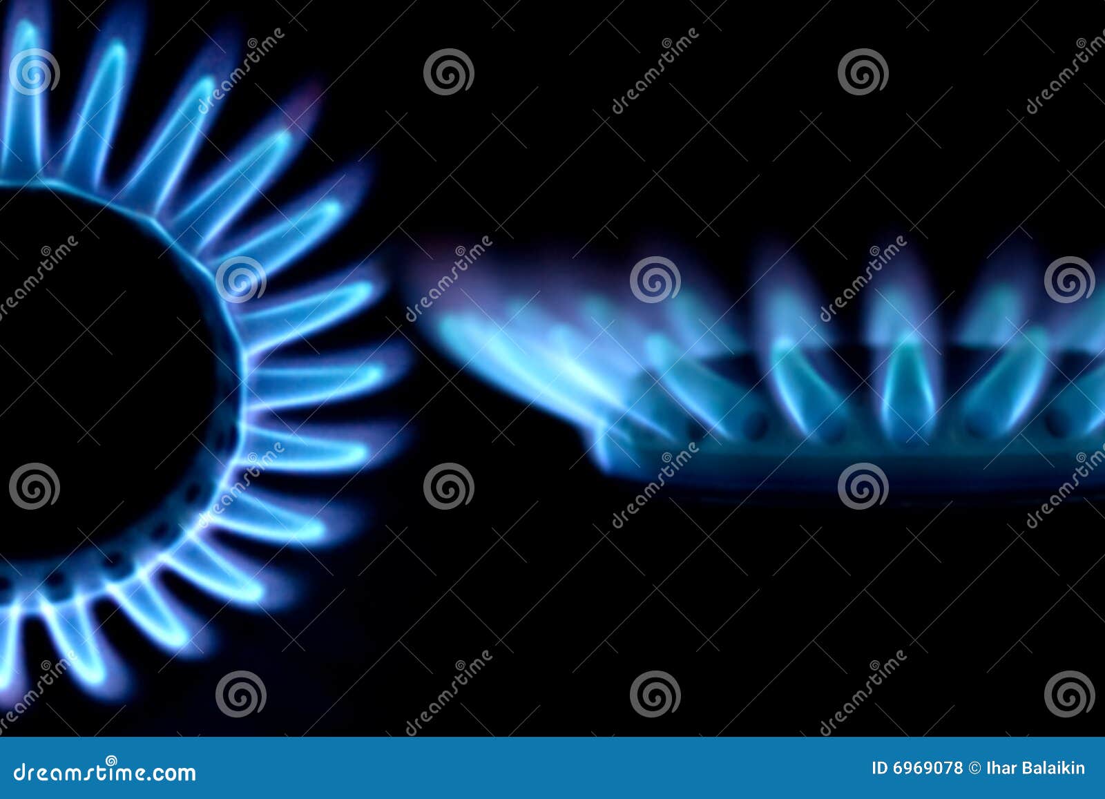Blue fire of a gas stock photo. Image of cooker, natural - 6969078