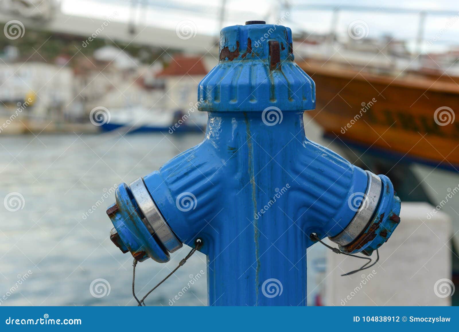 A blue fire hydrant stock photo. Image of equipment - 104838912