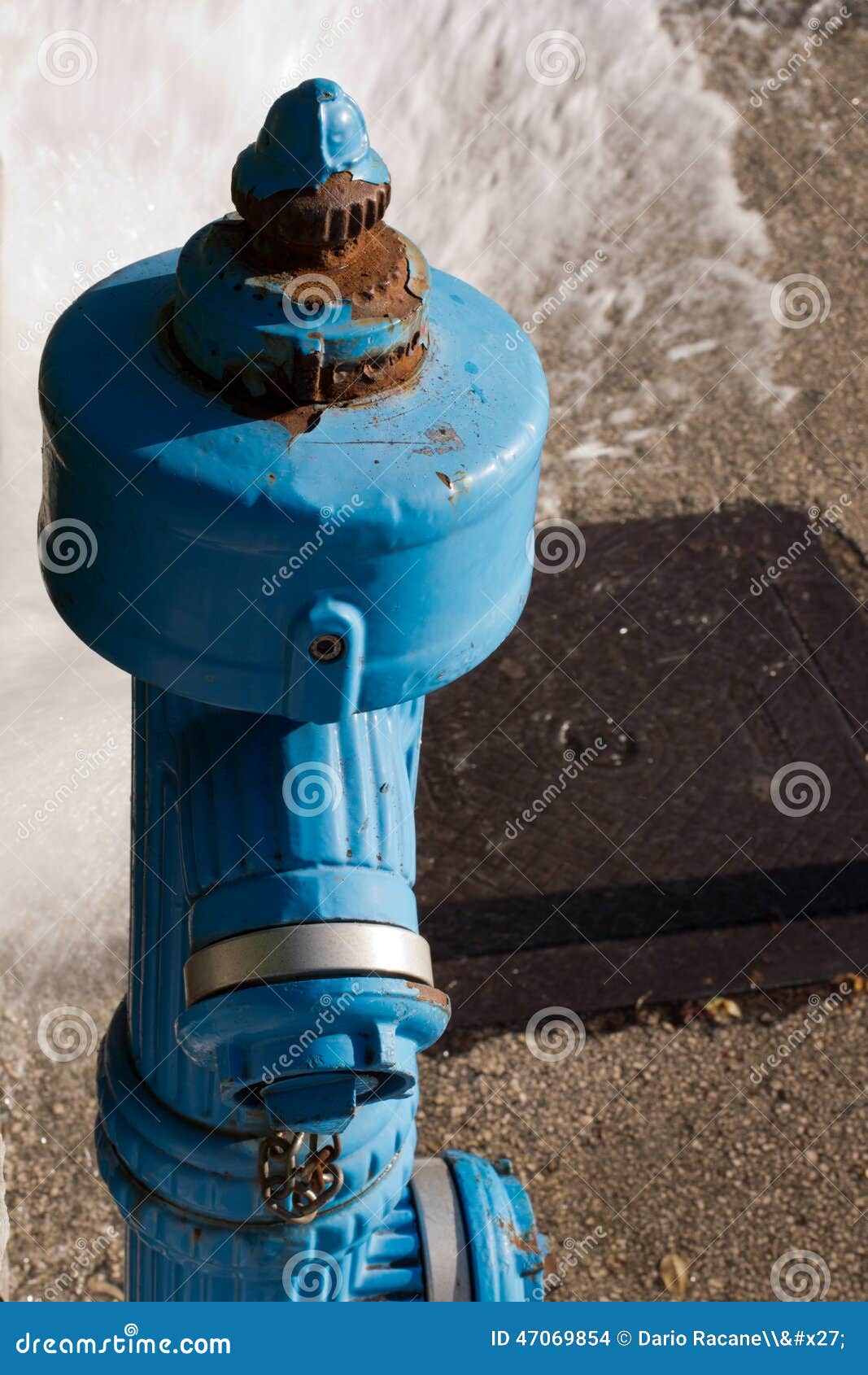 Blue fire hydrant stock photo. Image of firehose, pipe - 47069854