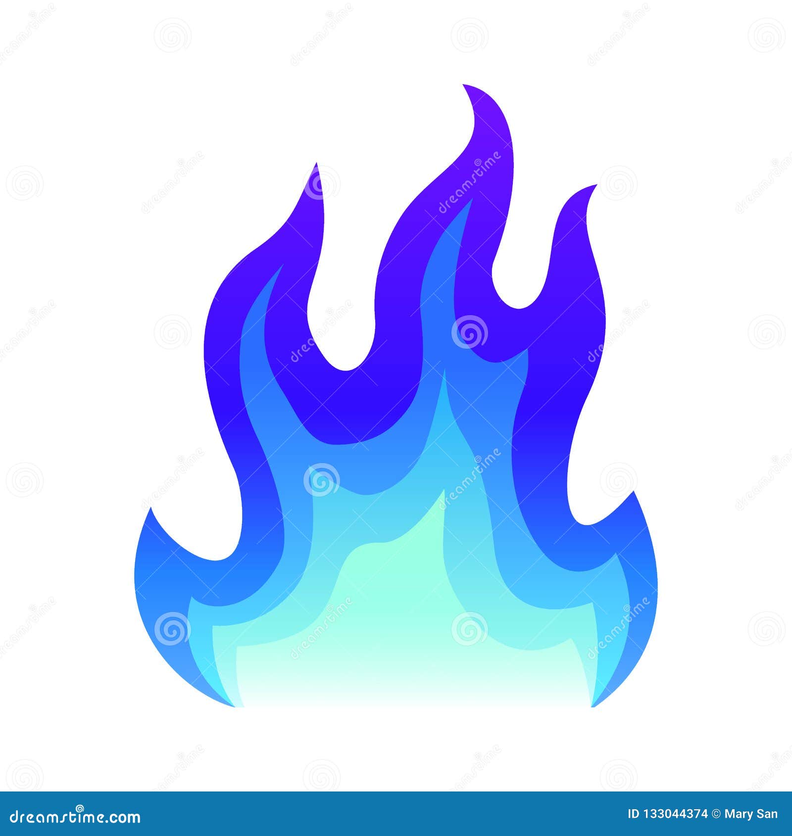 Blue Fire Icon Flat Fire Flame Vector Illustration. Blue Flame or ...