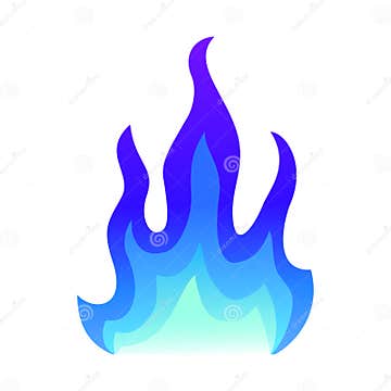 Blue Fire Icon Flat Fire Flame Vector Illustration. Blue Flame or ...