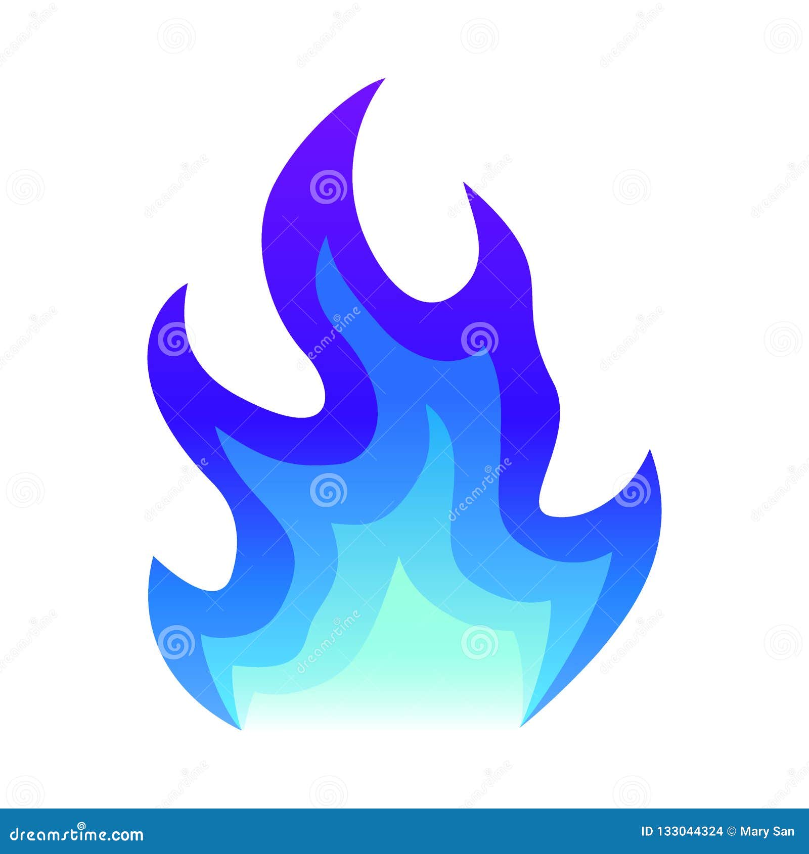 Blue Fire Icon Flat Fire Flame Vector Illustration. Blue Flame or ...