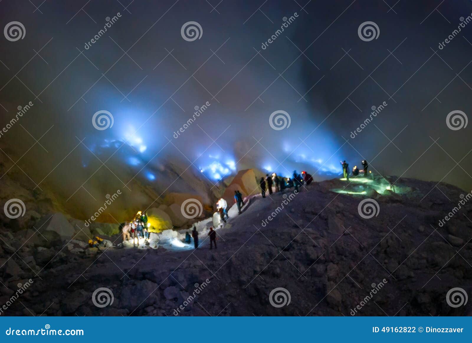 Blue Fire at Kawah Ijen Crater, Indonesia Stock Photo - Image of ...