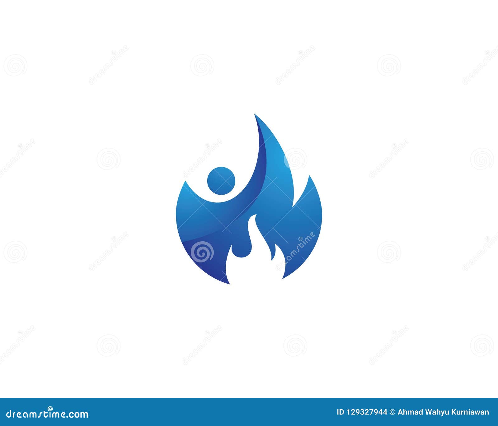 Blue Fire Logo stock vector. Illustration of explosion - 129327944