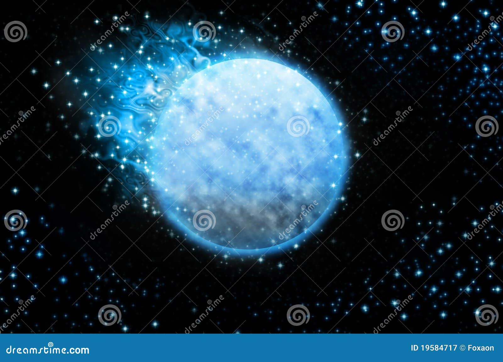 Blue fire Planet stock illustration. Illustration of galaxy - 19584717