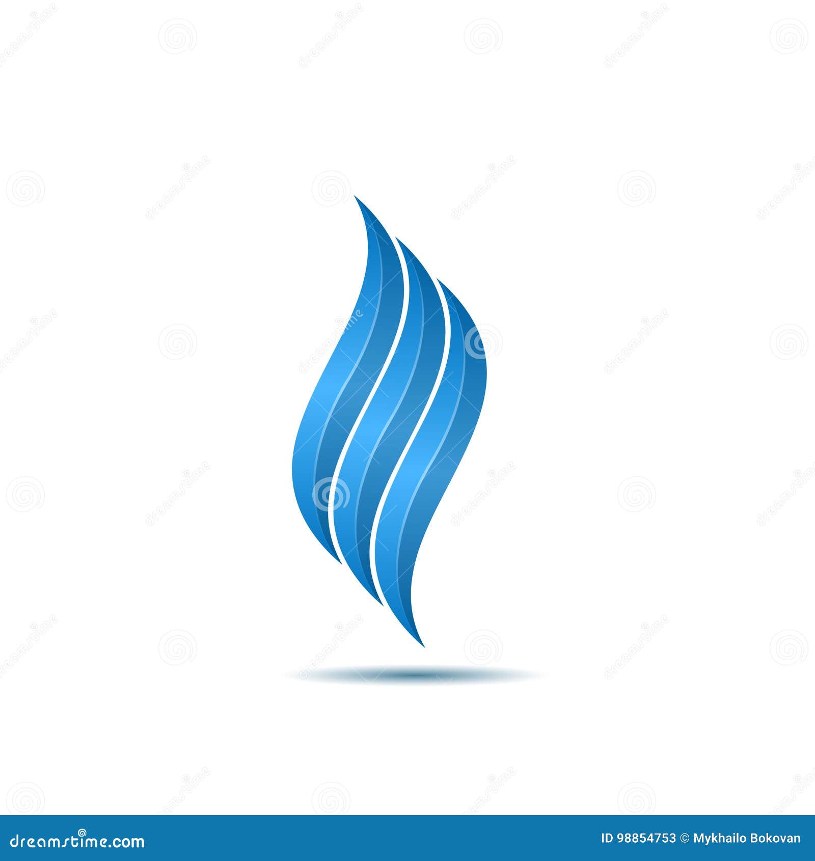 Blue fire symbol stock vector. Illustration of heat, symbol - 98854753