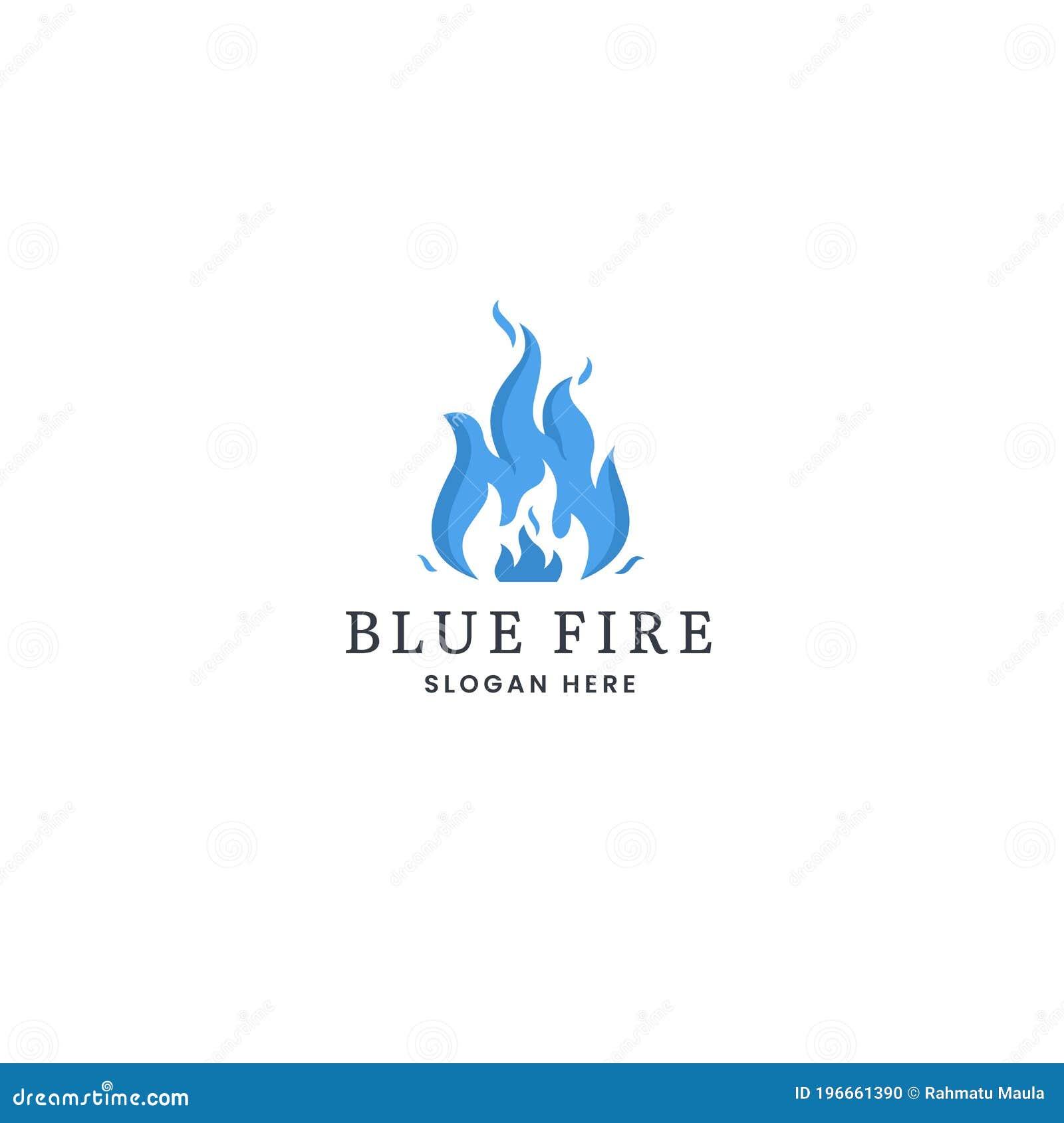 Blue Fire Template. Logo Inspiration Stock Vector - Illustration of ...