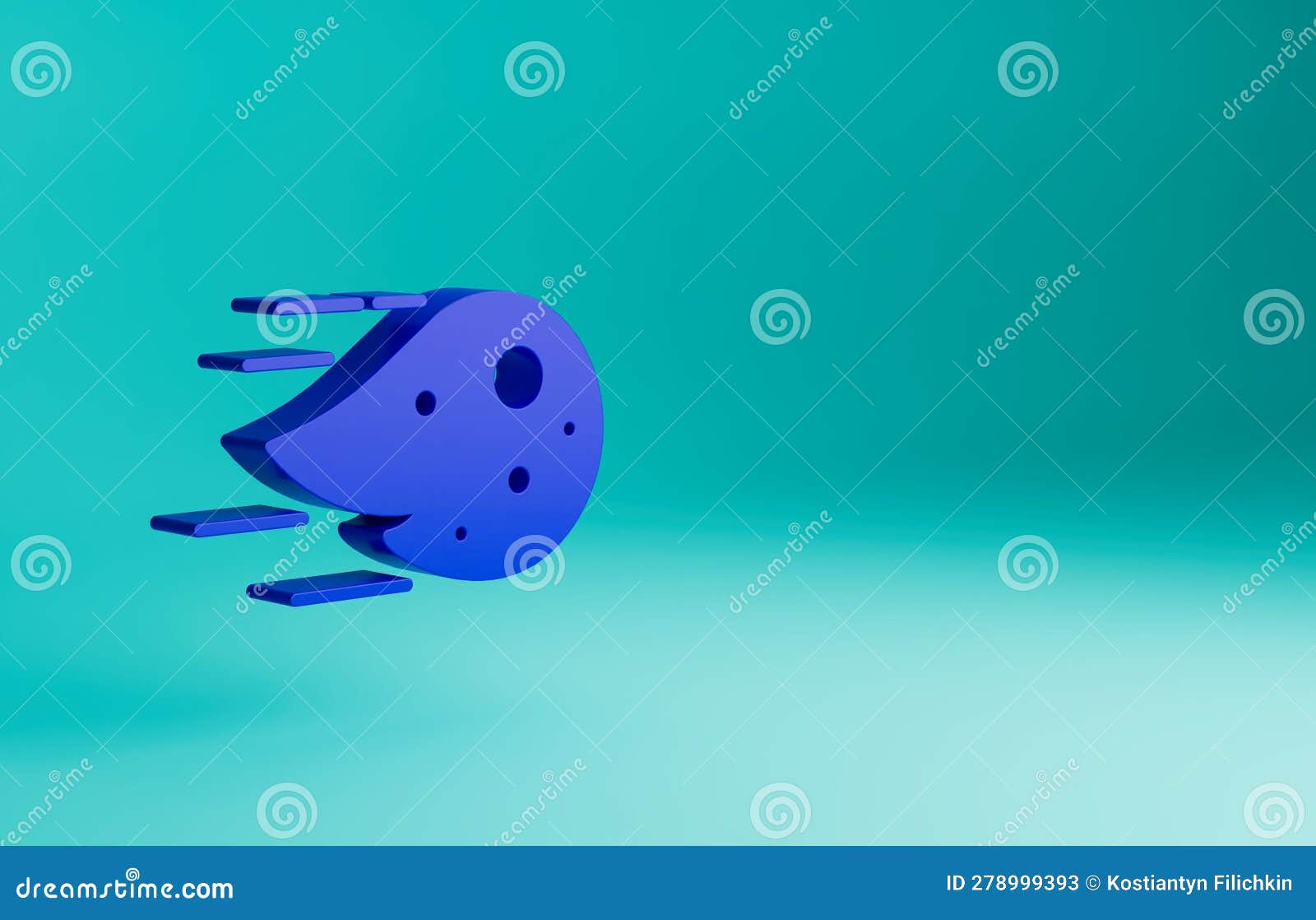 Blue Fireball Icon Isolated on Blue Background. Minimalism Concept ...