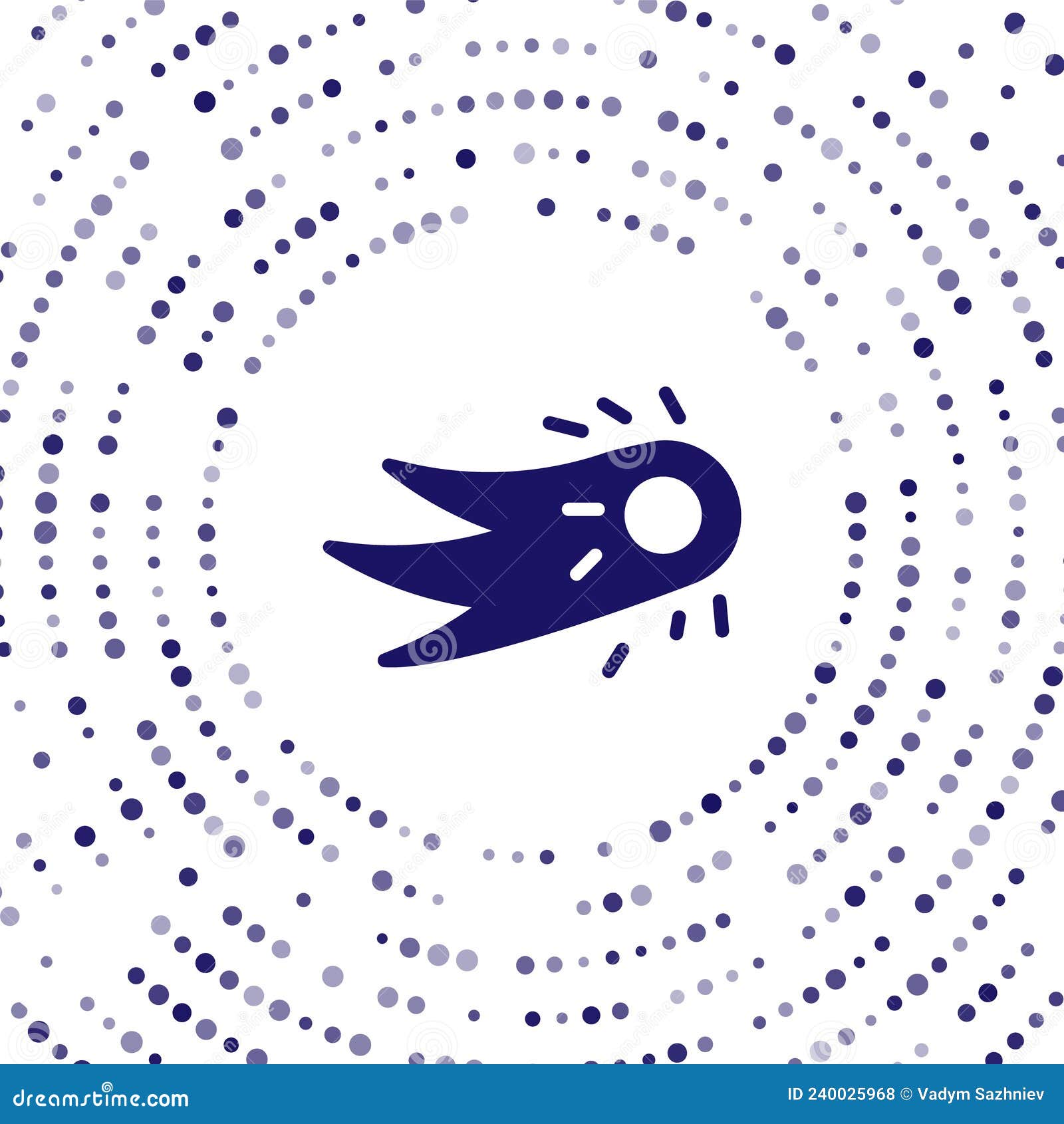 Blue Fireball Icon Isolated on White Background. Abstract Circle Random ...