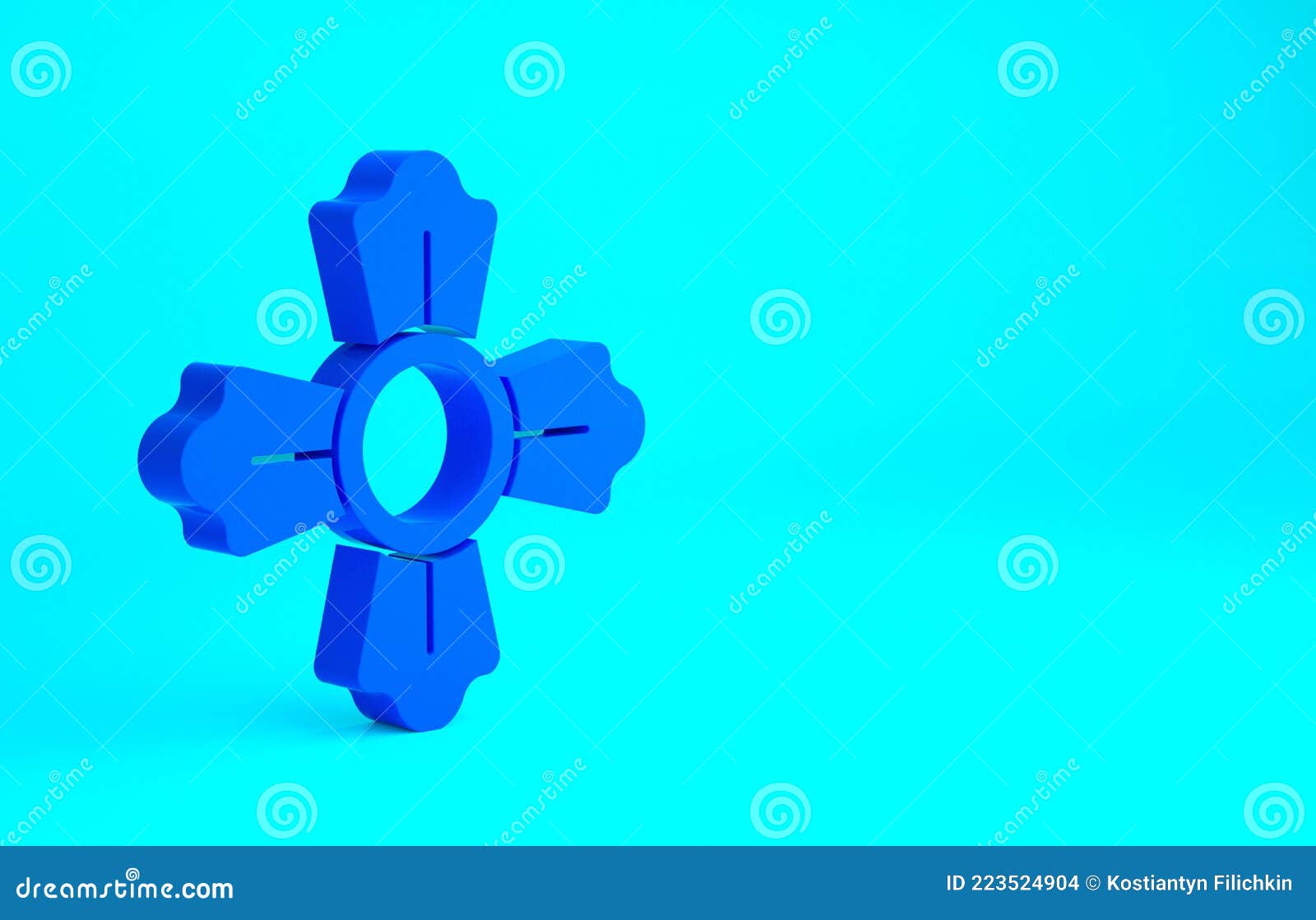 Blue Firefighter Icon Isolated on Blue Background. Minimalism Concept ...