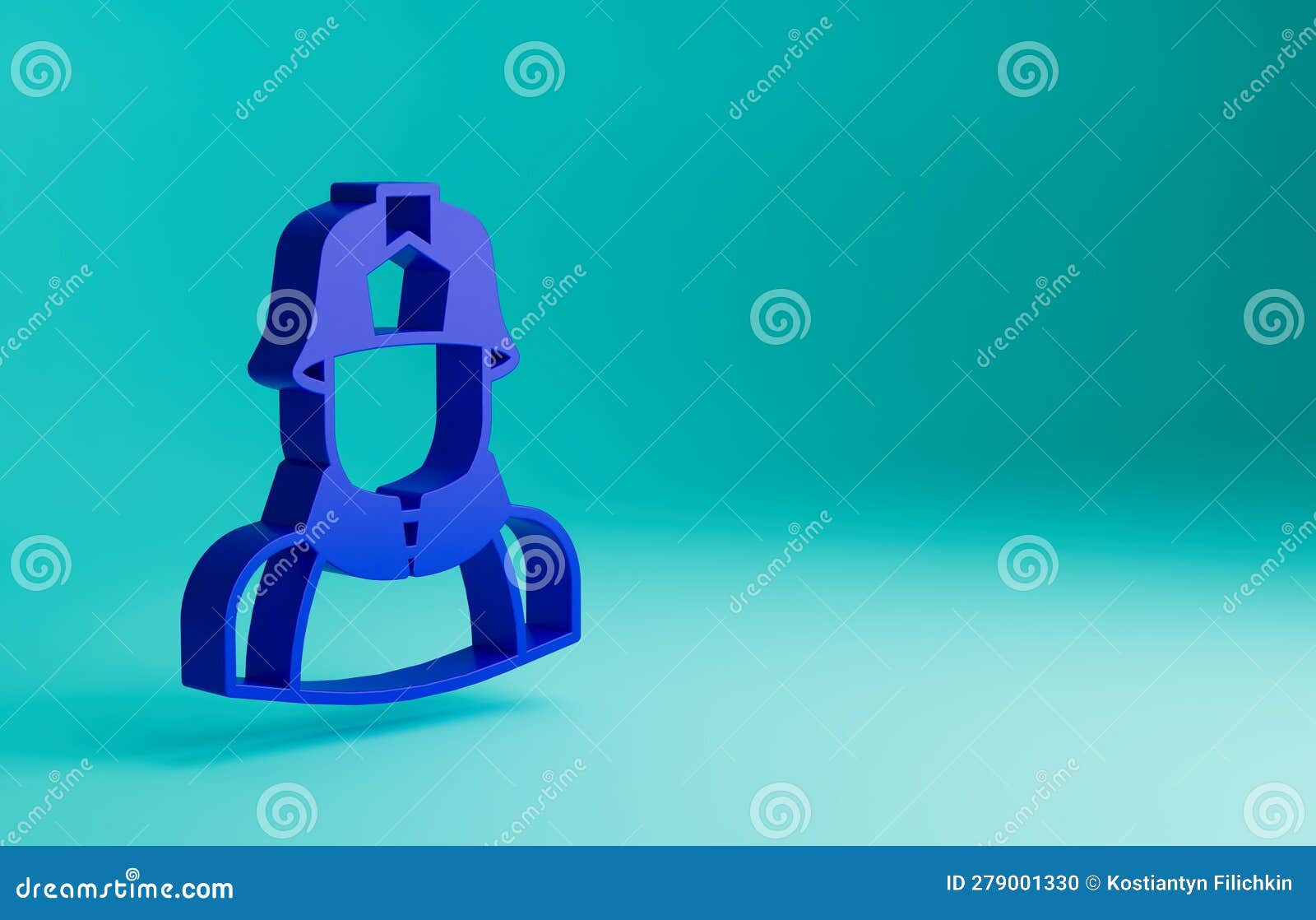 Blue Firefighter Icon Isolated on Blue Background. Minimalism Concept ...