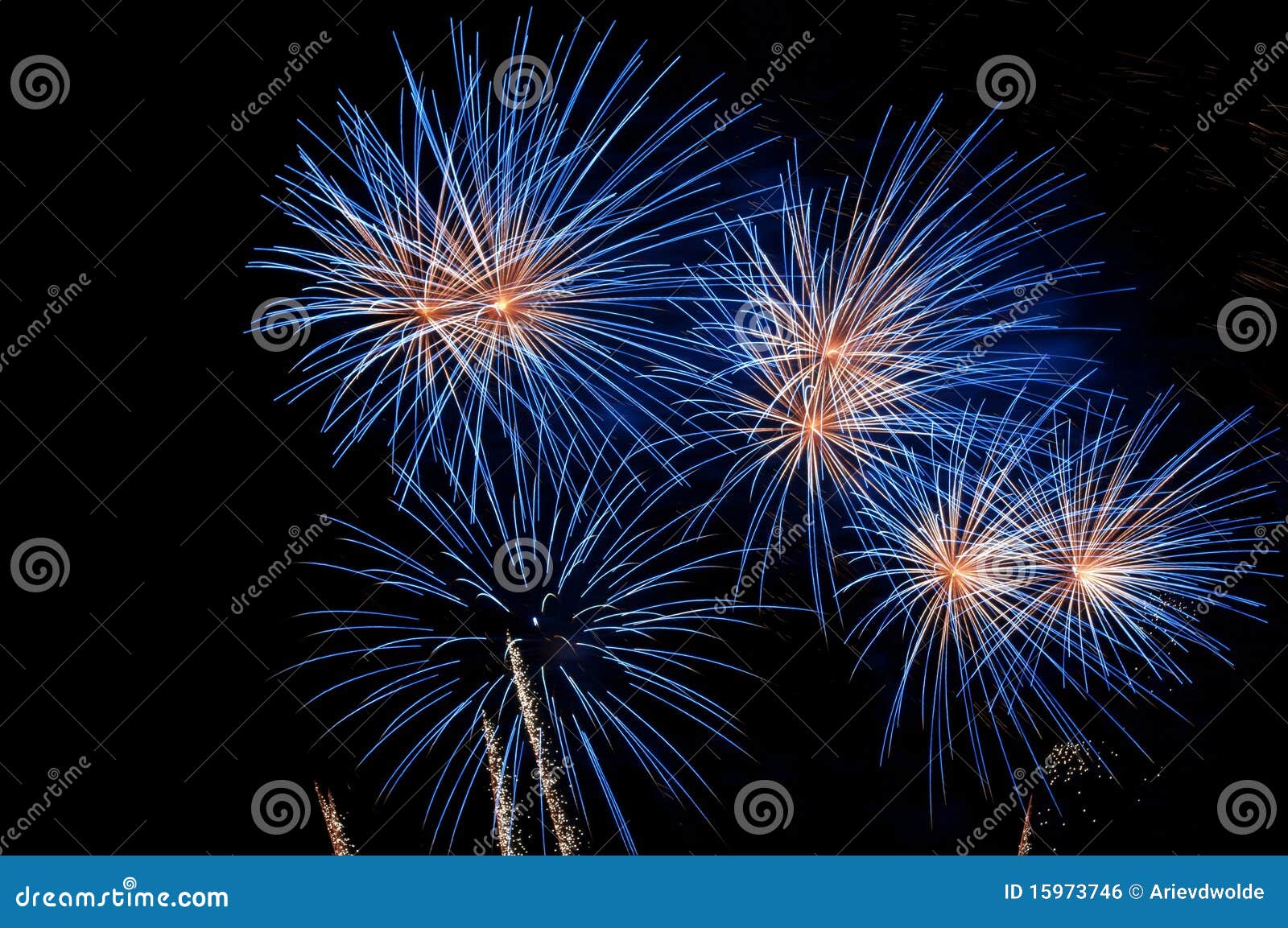 Blue firework burst stock photo. Image of glowing, explode - 15973746
