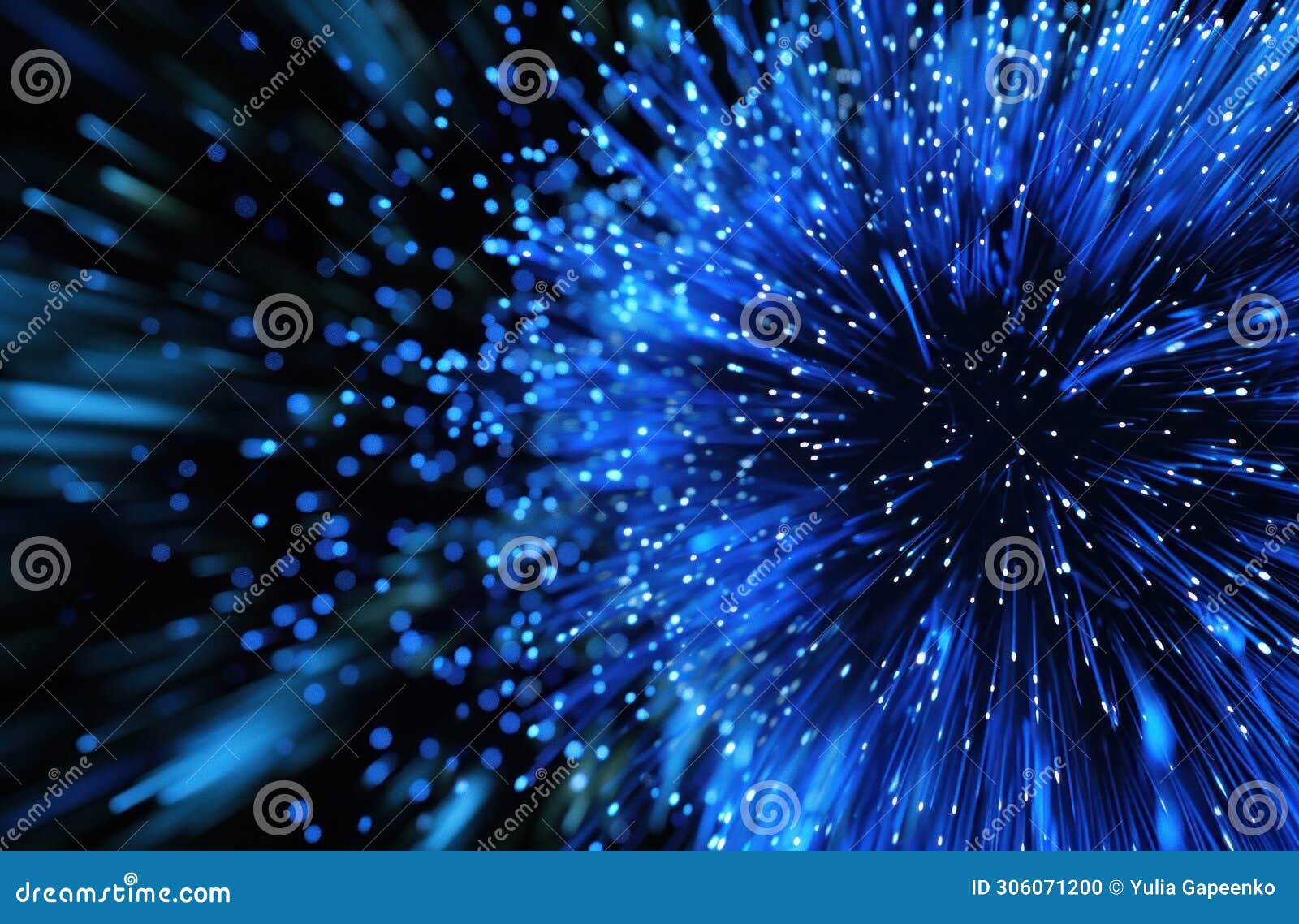 Blue Firework Explosion on Black Background Stock Photo - Image of ...