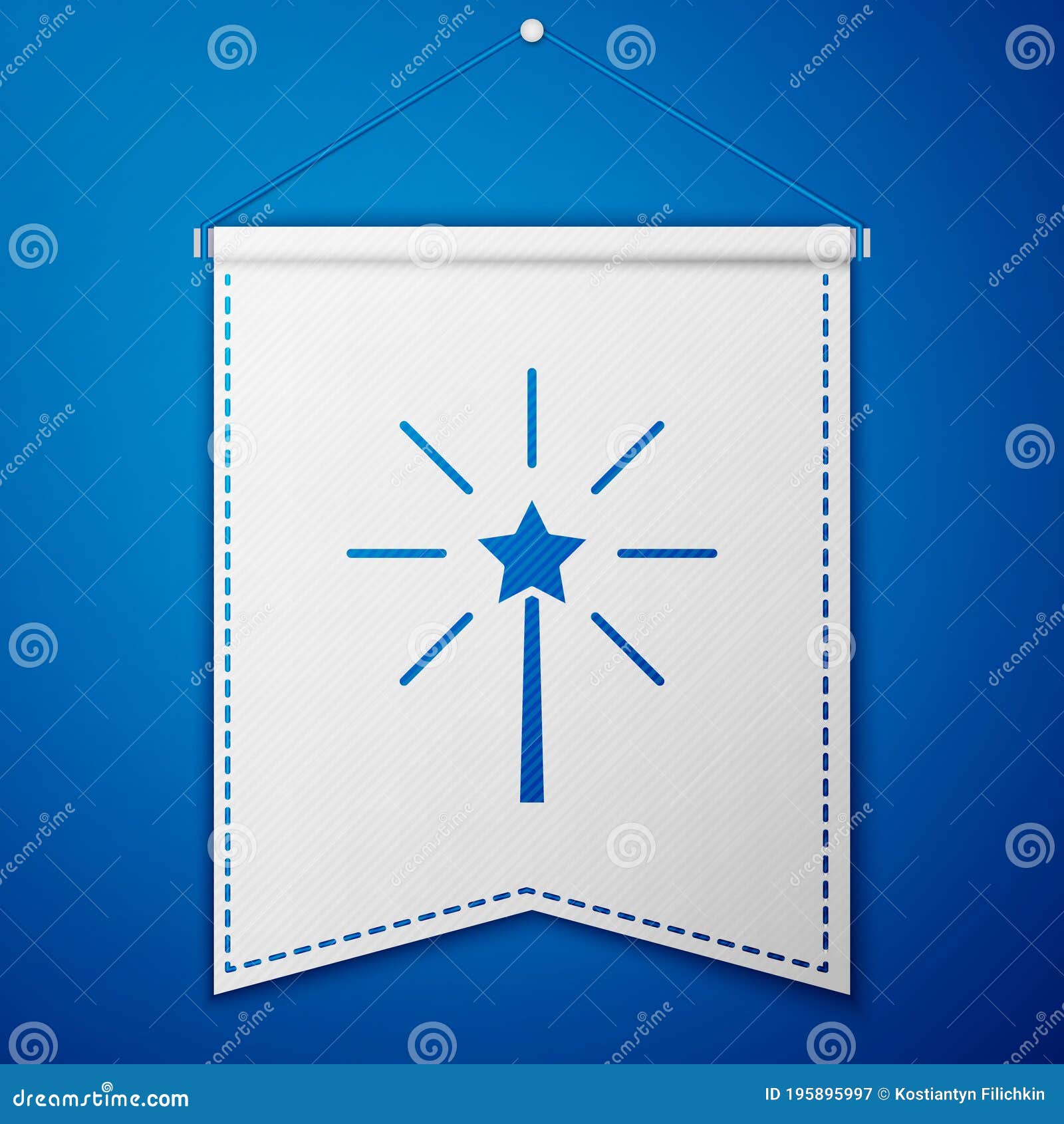 Blue Firework Icon Isolated on Blue Background. Concept of Fun Party ...