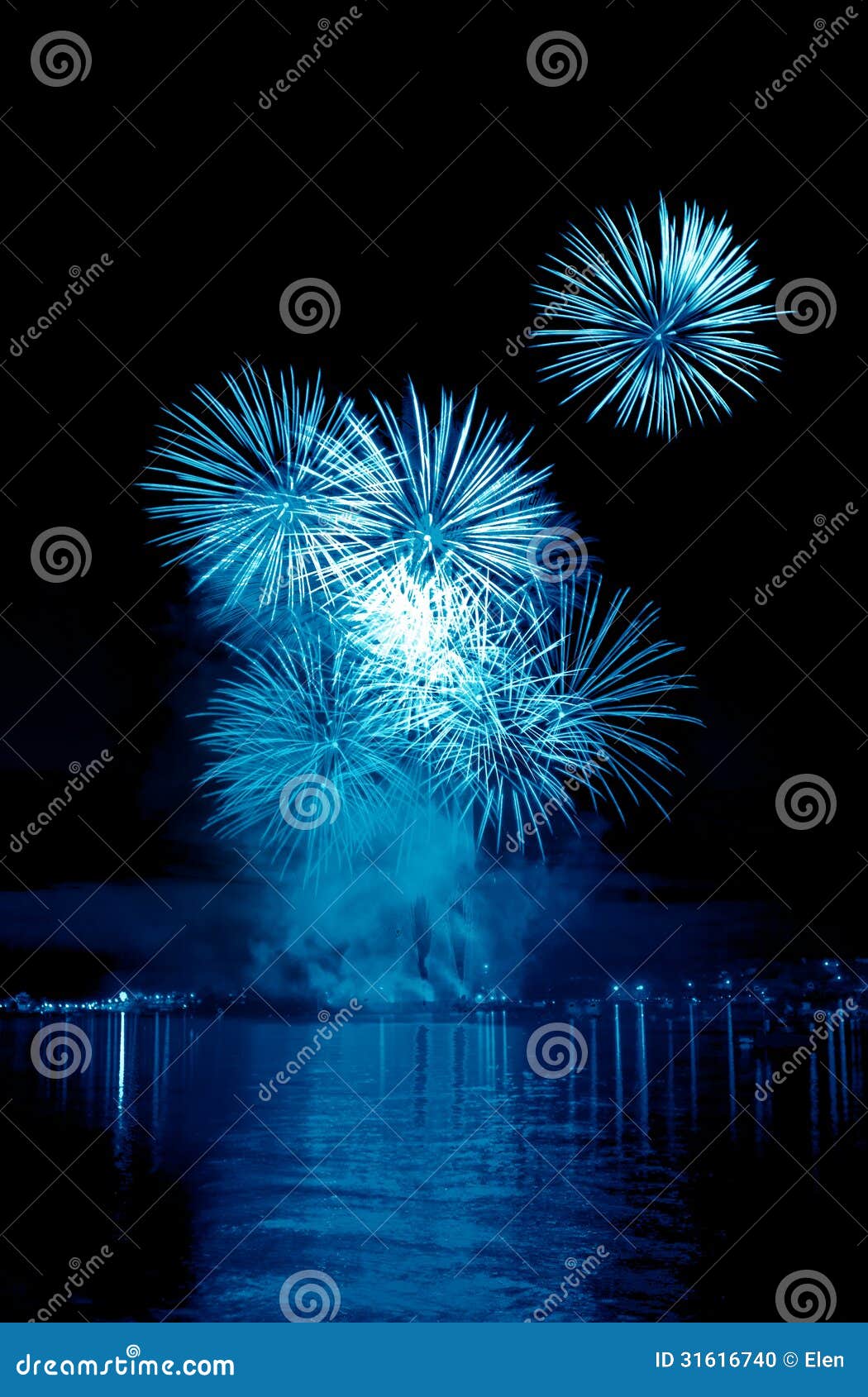 Blue Firework in a Night Sky Stock Photo - Image of blue, magic: 31616740