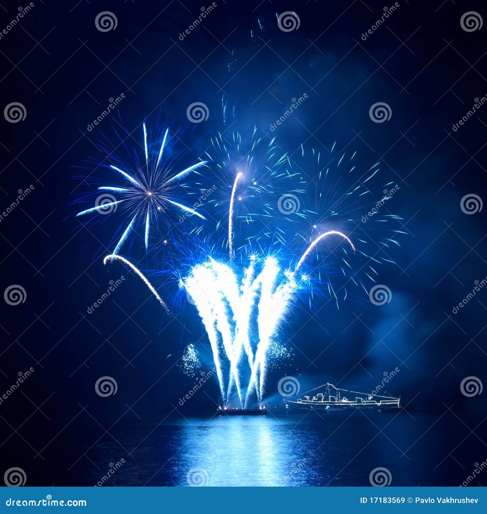 Blue fireworks stock image. Image of carnival, background - 17183569