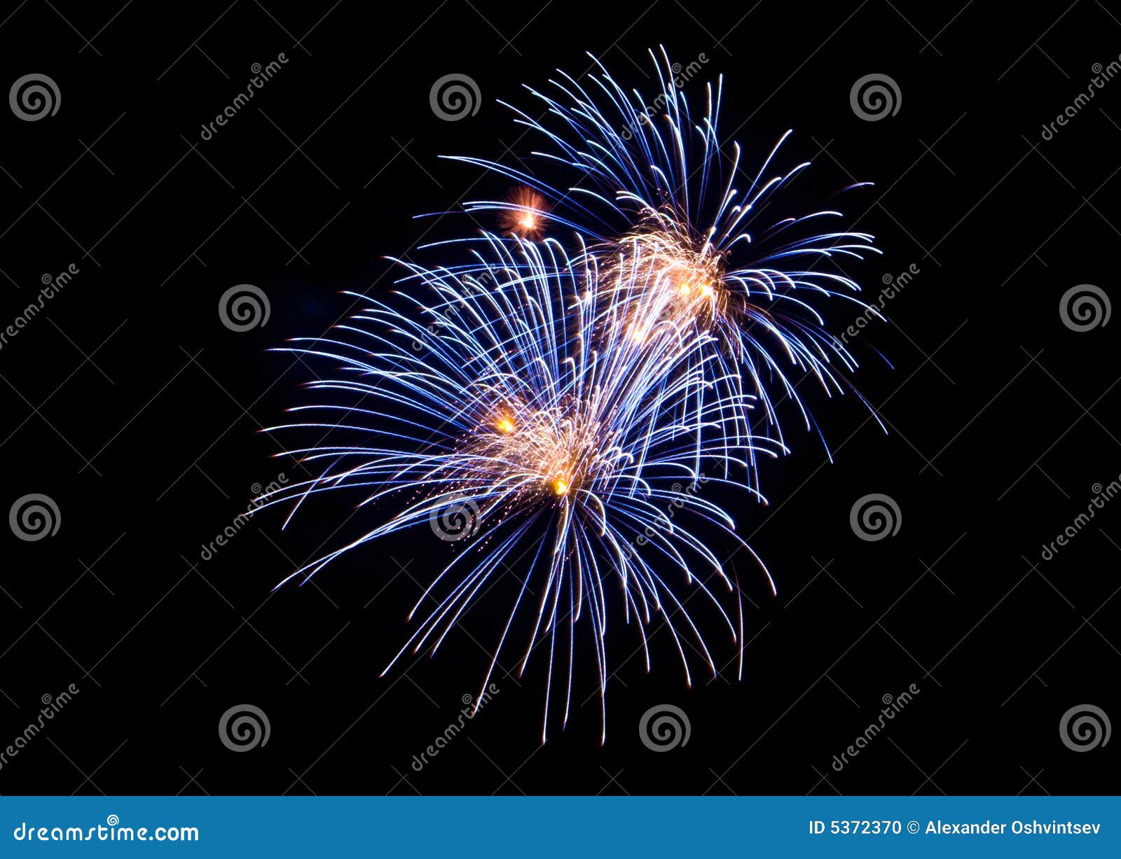 Blue Fireworks stock photo. Image of salute, black, colors - 5372370