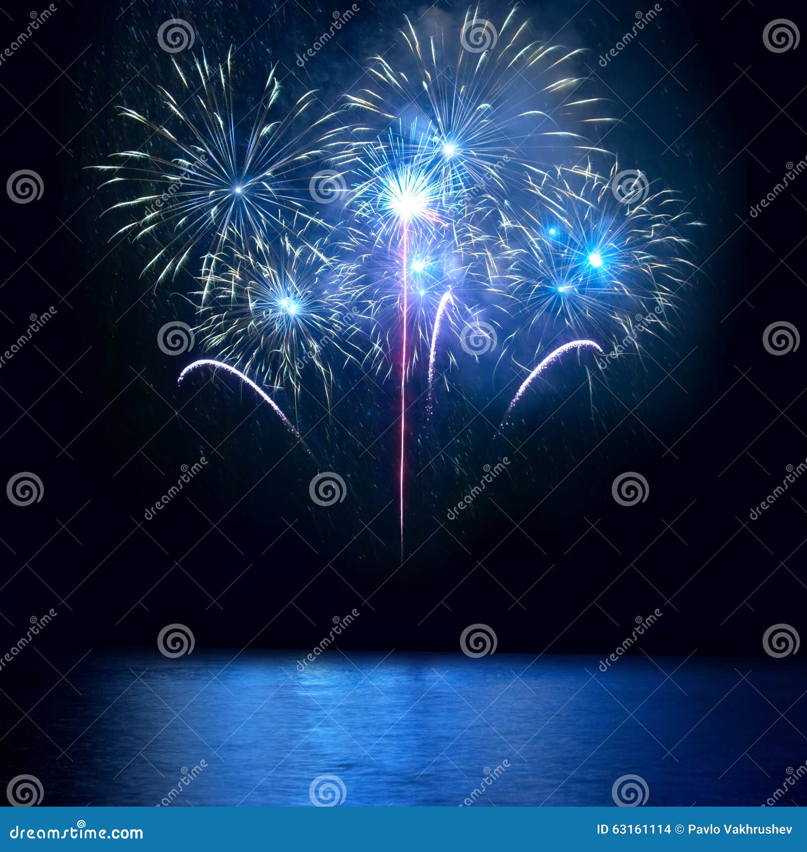 Blue fireworks stock photo. Image of beautiful, freedom - 63161114