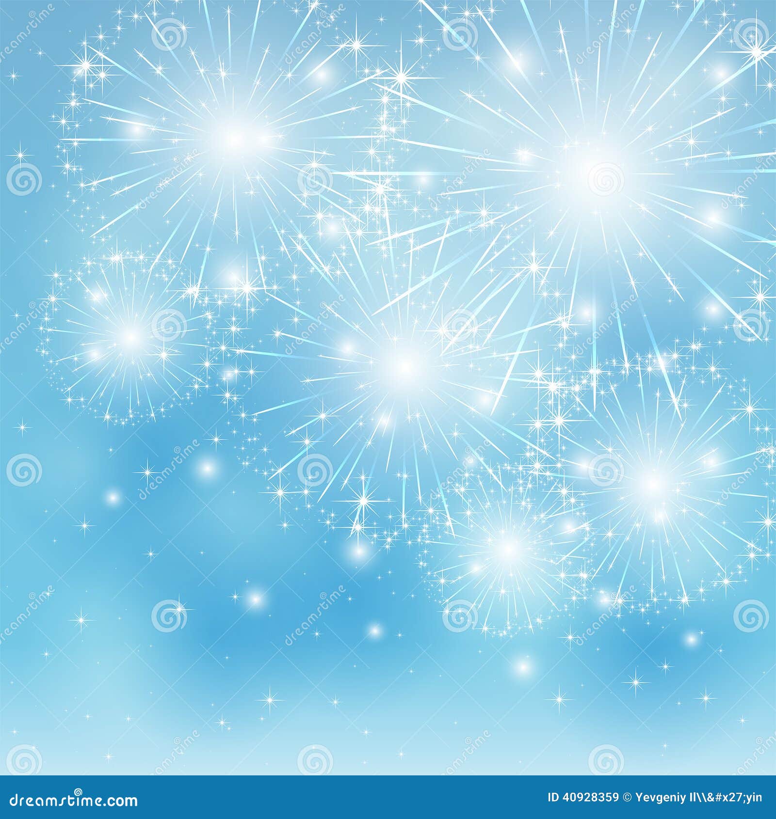 Blue fireworks background stock vector. Illustration of anniversary ...