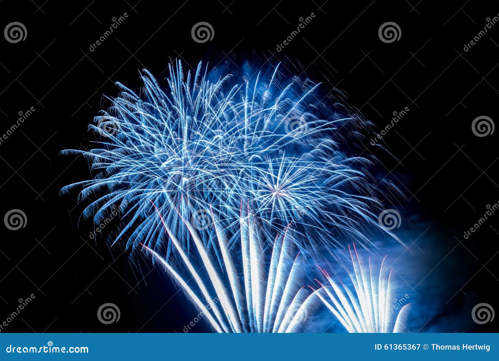 Blue Fireworks Explosion stock image. Image of bright - 61365367