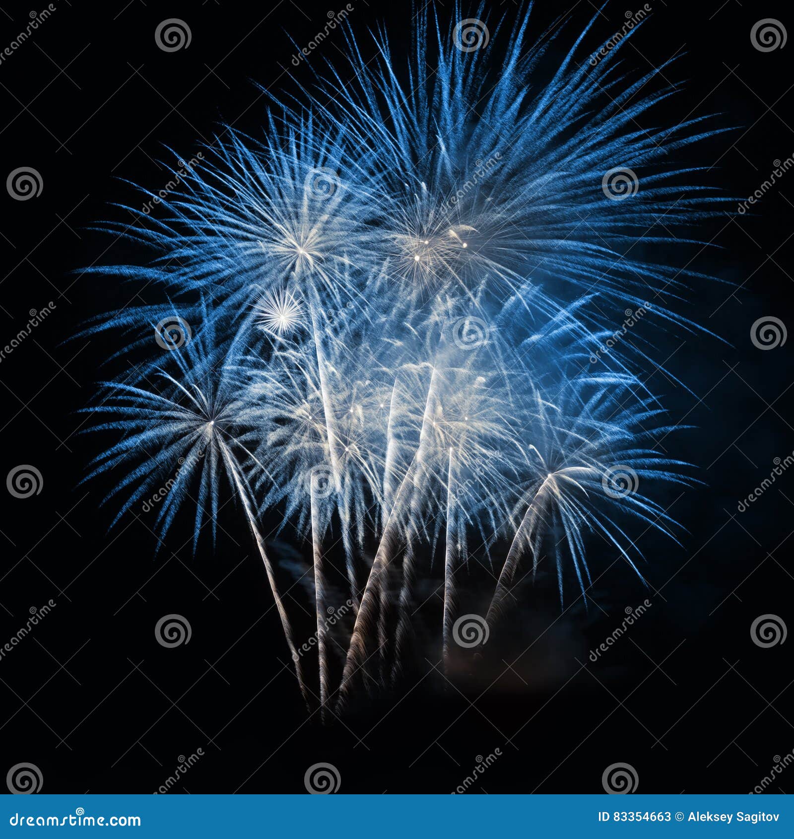 Blue fireworks stock image. Image of festive, night, fireworks - 83354663