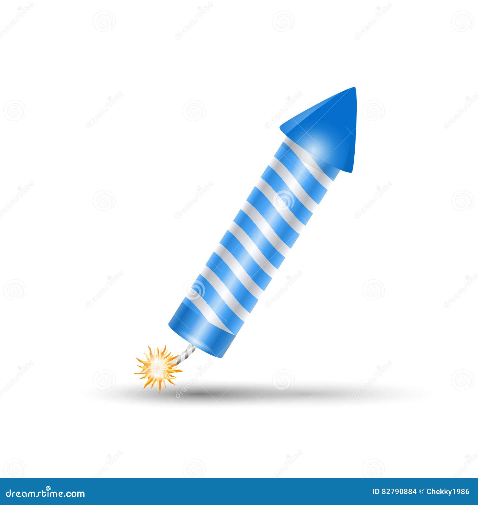 Blue Fireworks Rocket, Petard Stock Vector - Illustration of birthday ...